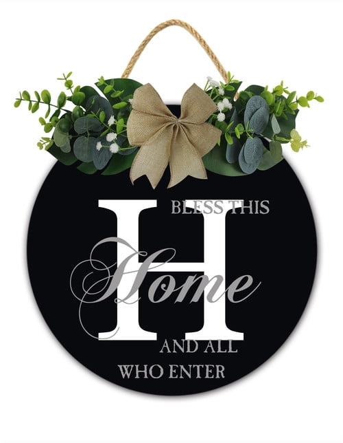 Personalized Family Name Sign with Letter H Last Name Wreaths for Front ...