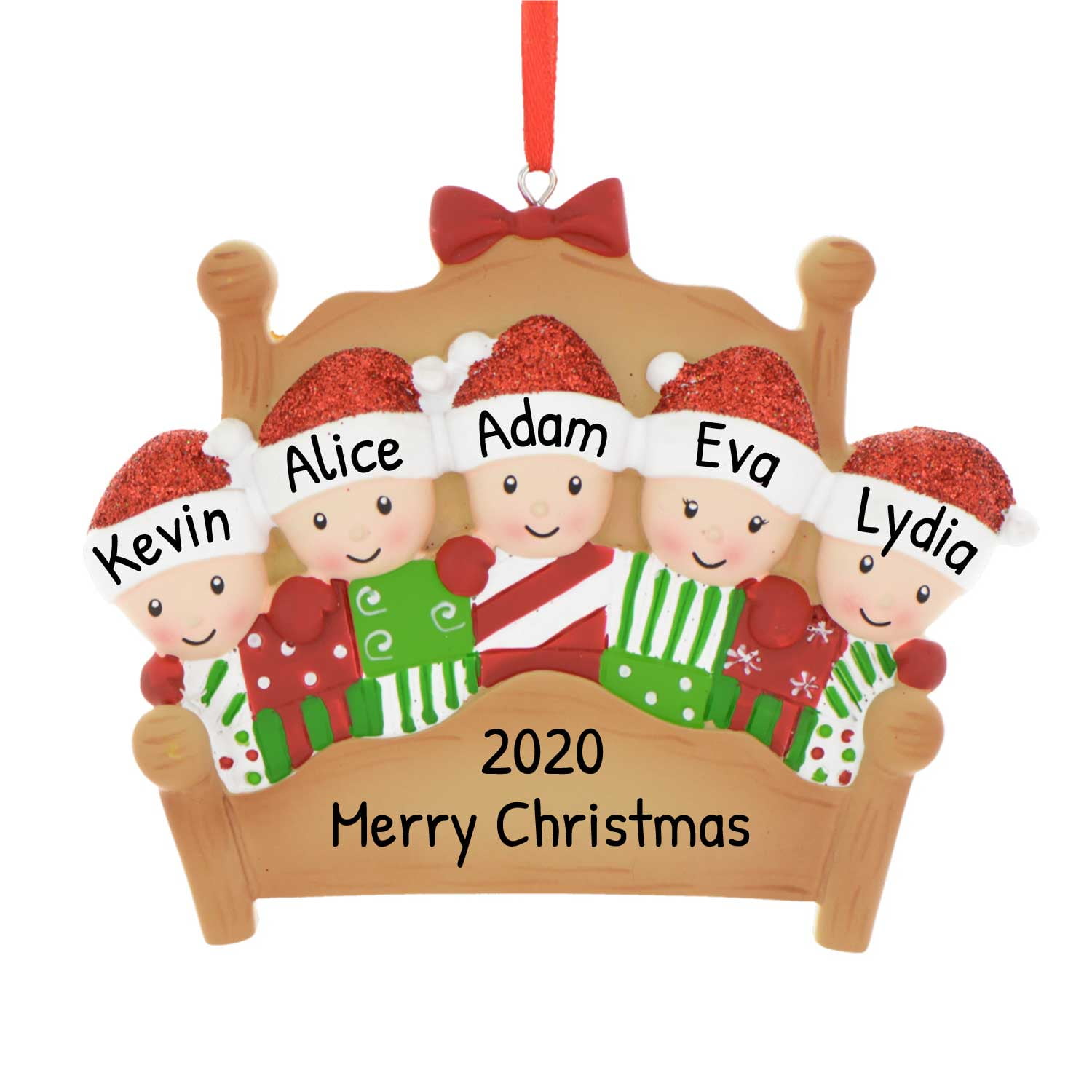 Personalized Family Ornament 2024 - Christmas Family of 5 Ornament ...