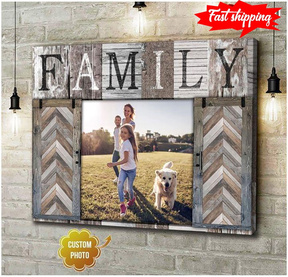 Personalized Family Photo Barn Window Frame 11 x 17 Inch Poster ...