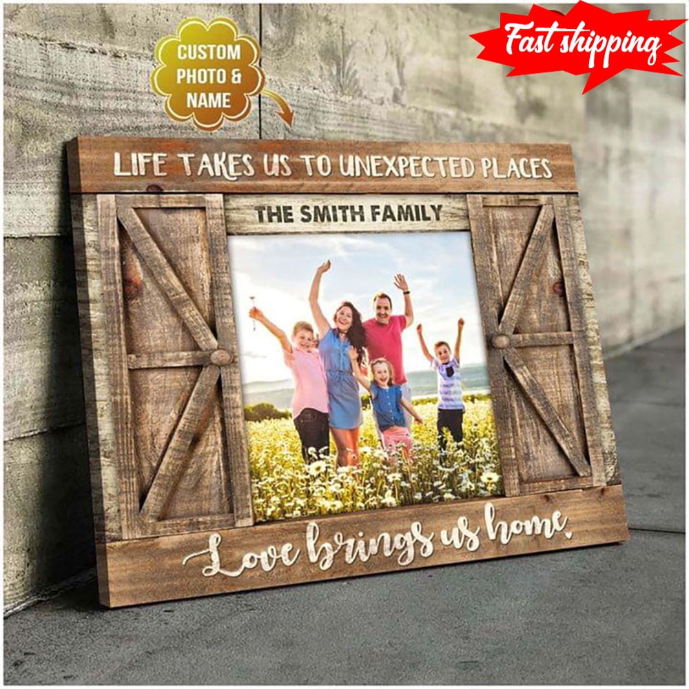 Personalized Family Photo & Name Barn Window Frame Life Takes Us To ...