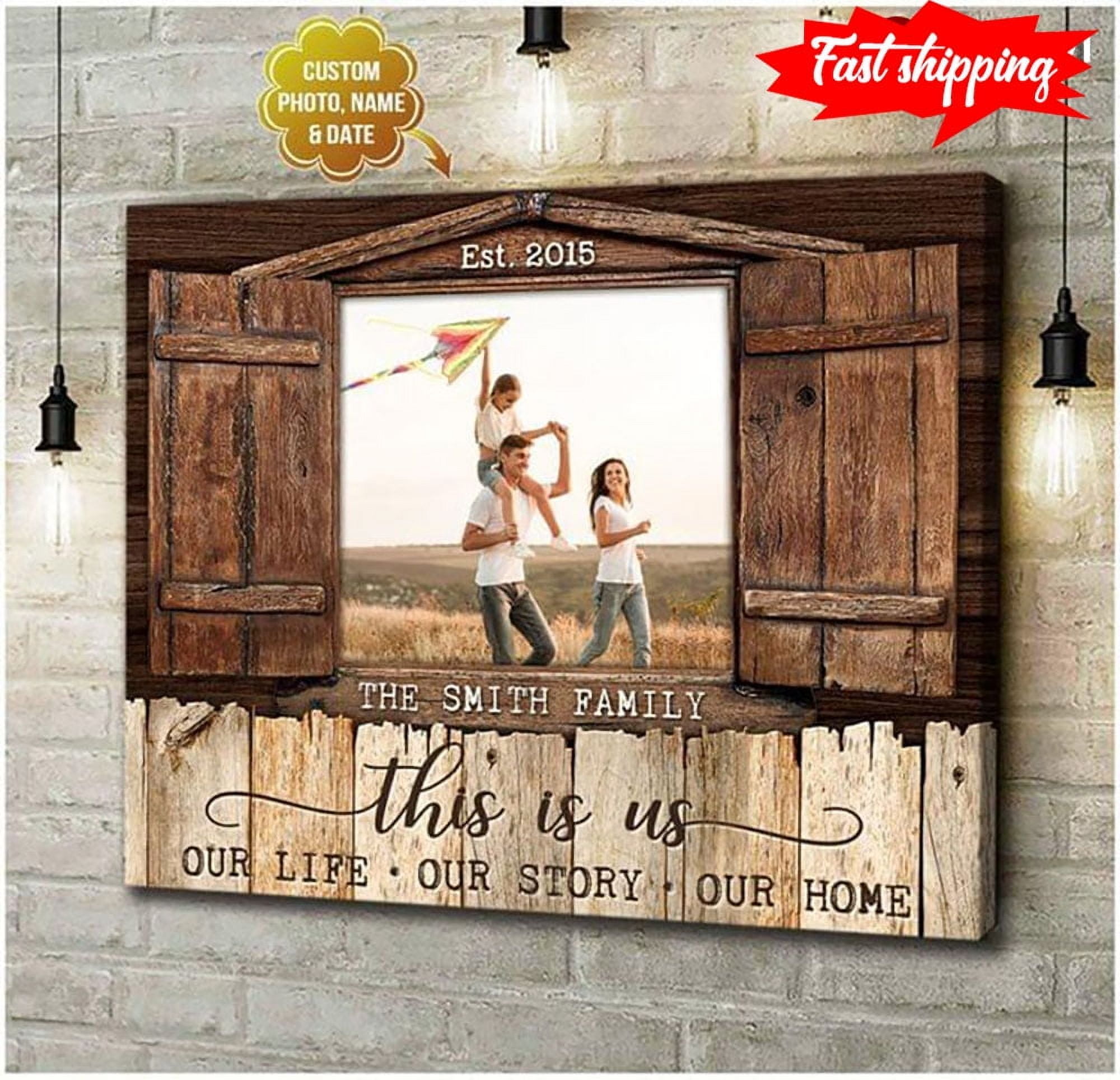 Personalized Family Photo, Name & Date Barn Window FrameThis Is Us Our ...