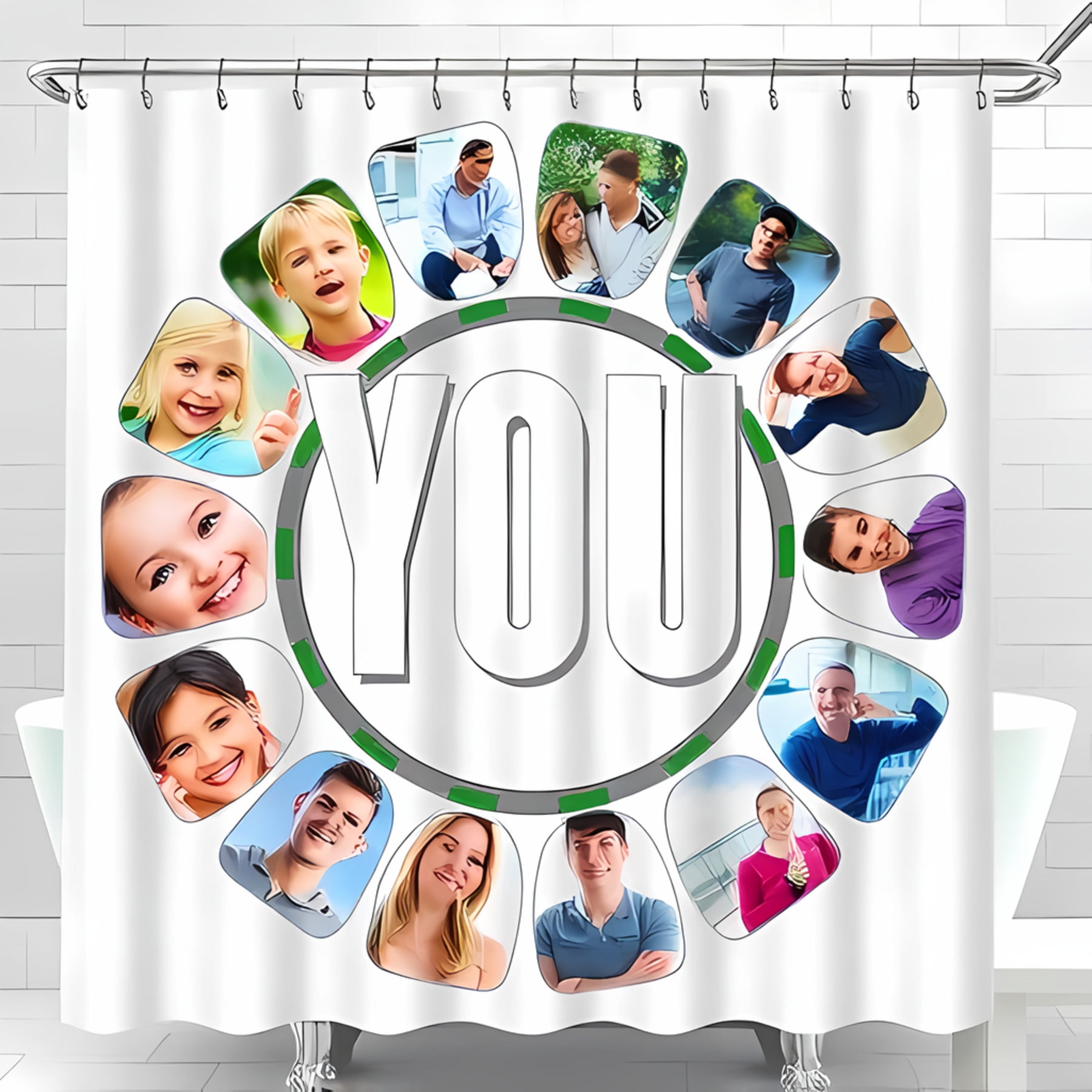 Personalized Family Photo Shower Curtain - Heartwarming Design with ...