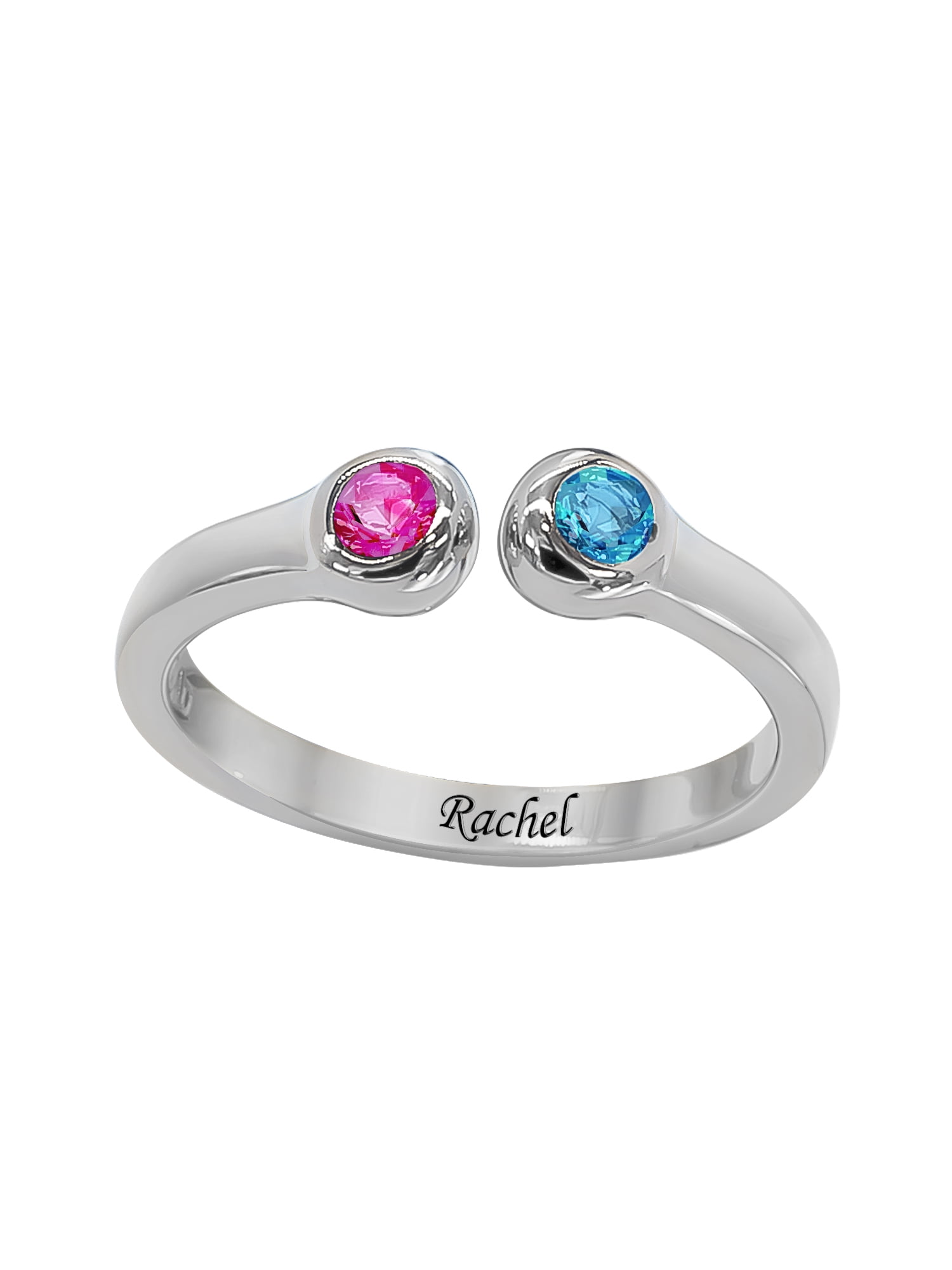 Personalized Family Ring with Up to Two Birthstones - Walmart.com