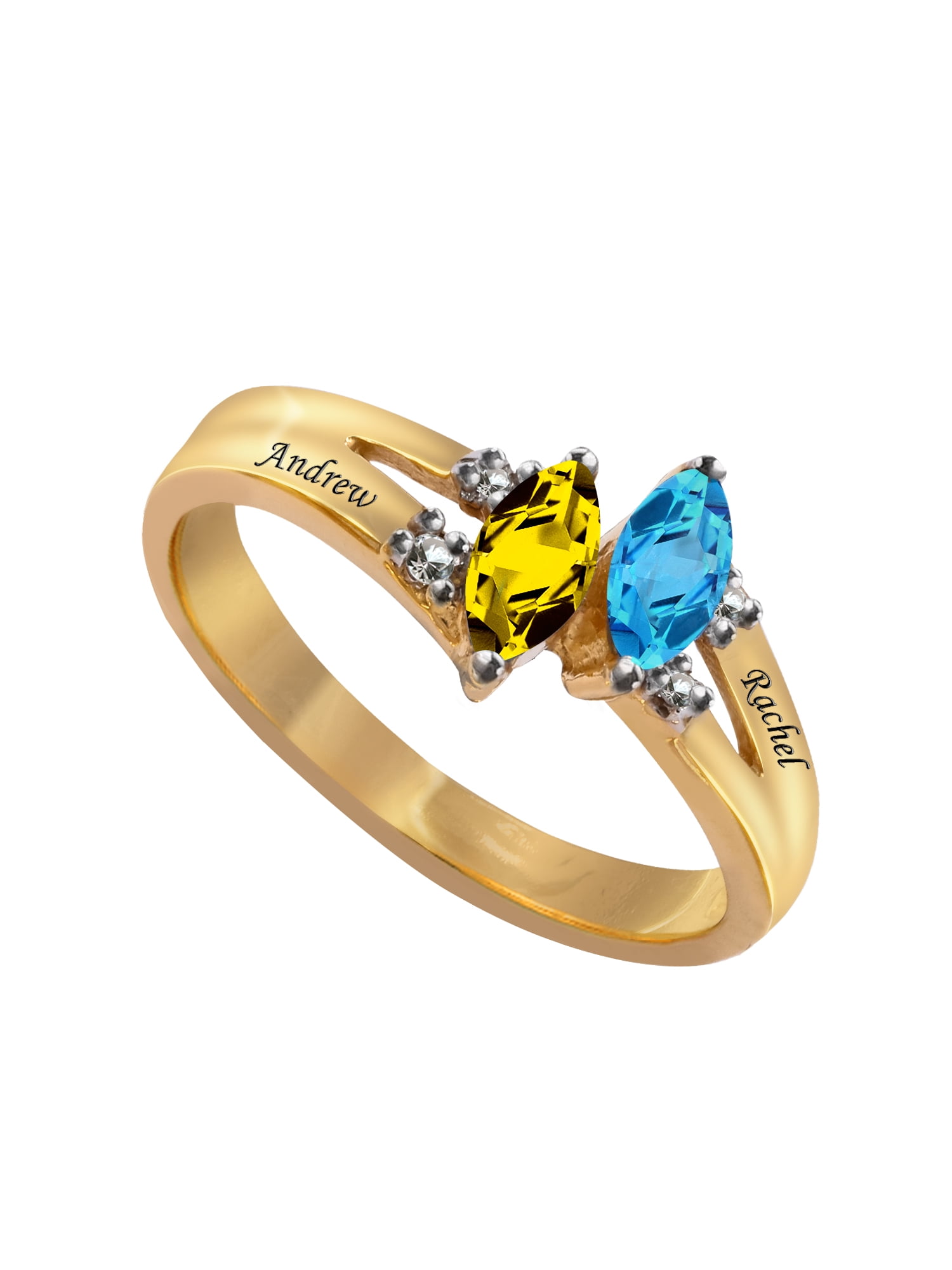 Personalized Family Ring with Up to Two Birthstones - Walmart.com