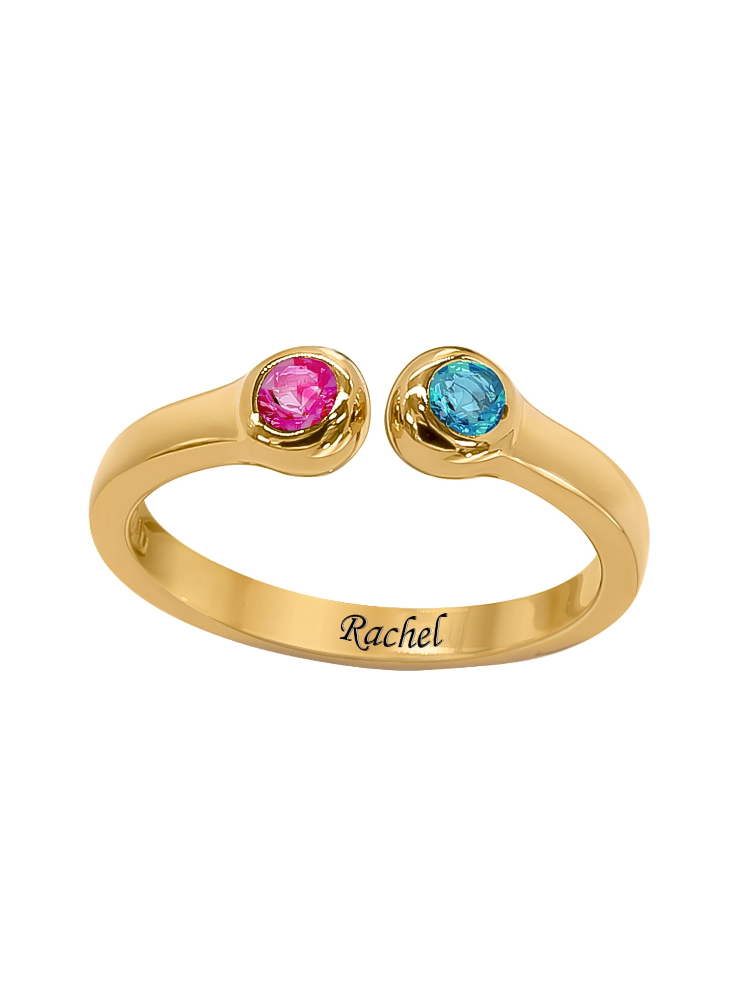 Personalized Family Ring with Up to Two Birthstones - Walmart.com