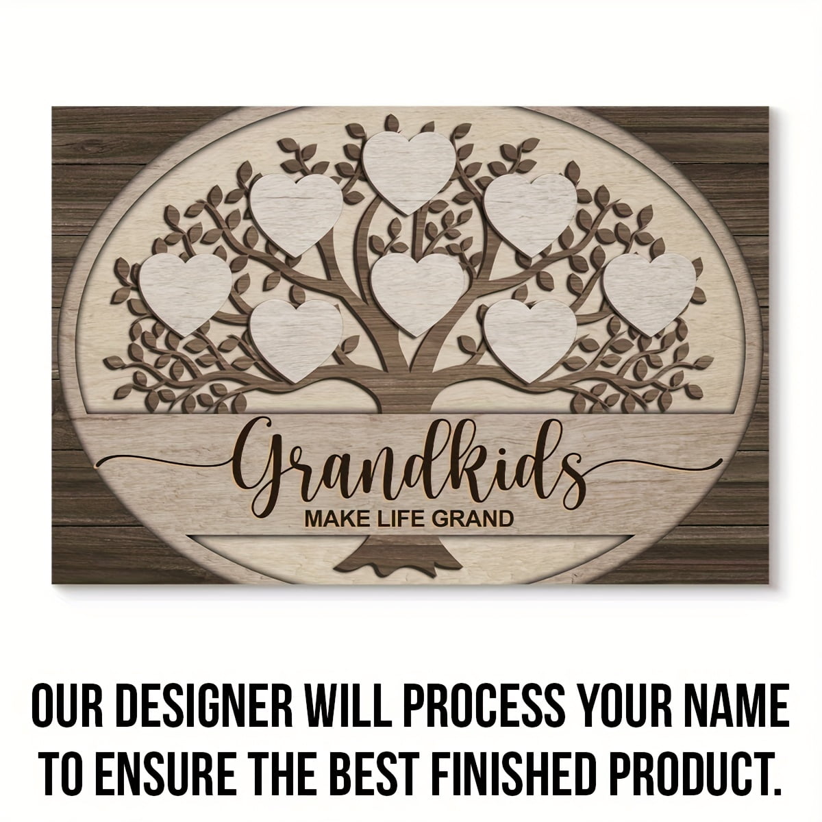 Personalized Family Tree Heart Wall Art - Custom Framed Canvas with ...