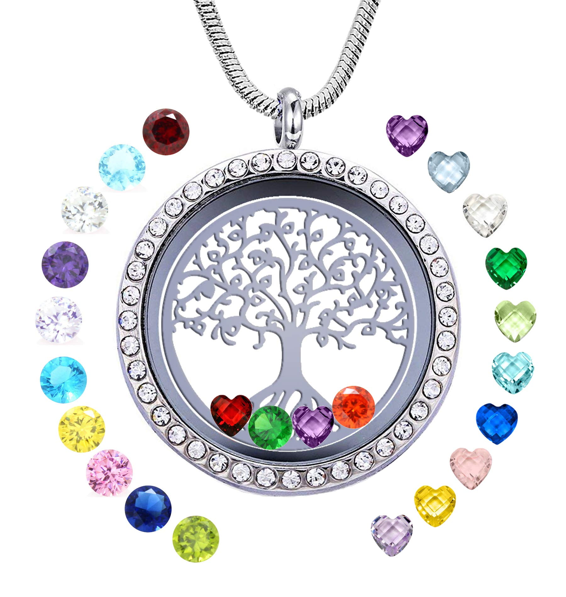 Personalized Family Tree of Life Floating Locket Necklace - Eternal ...