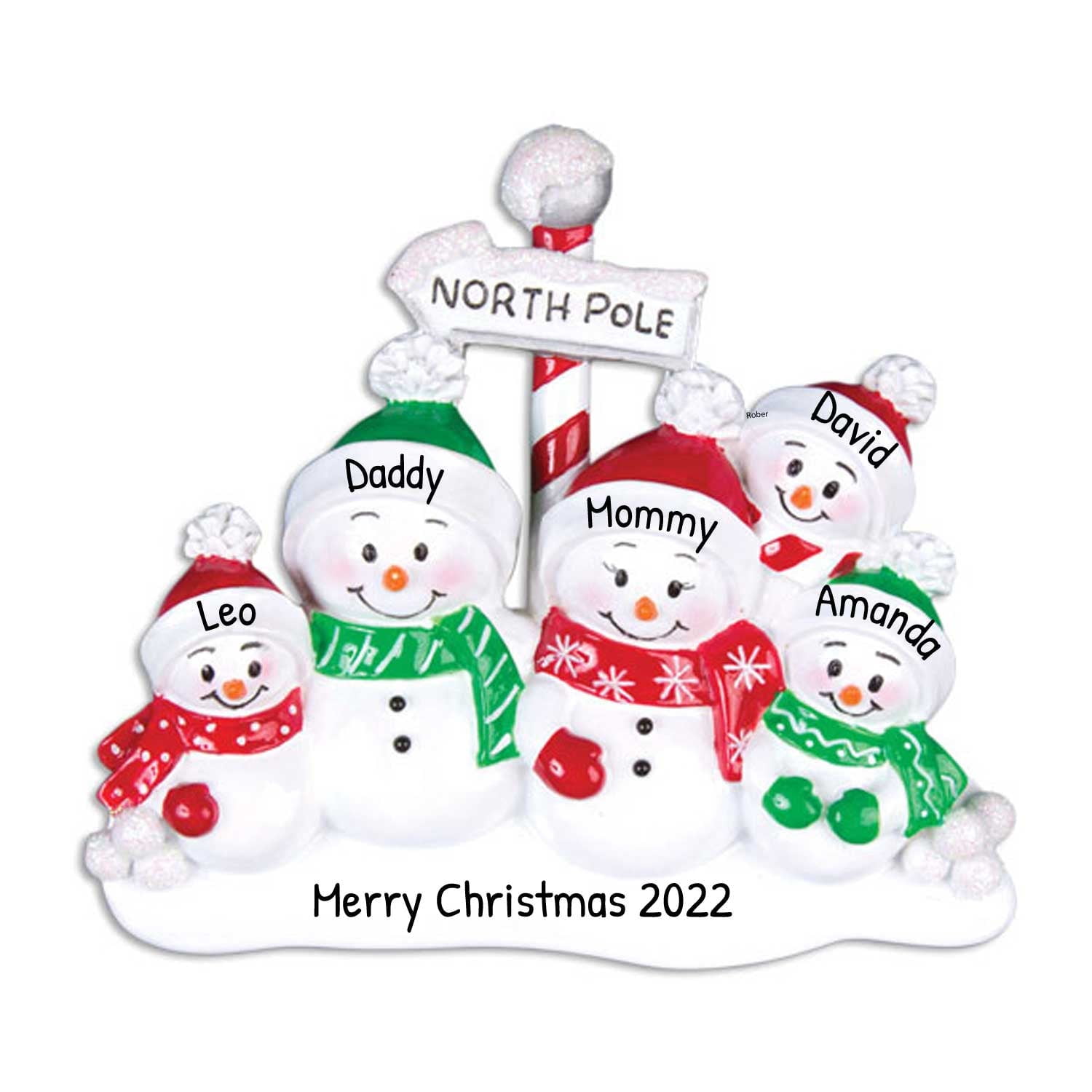 Personalized Family of 5 Snowman Ornament 2024 Christmas Keepsake 1 ...