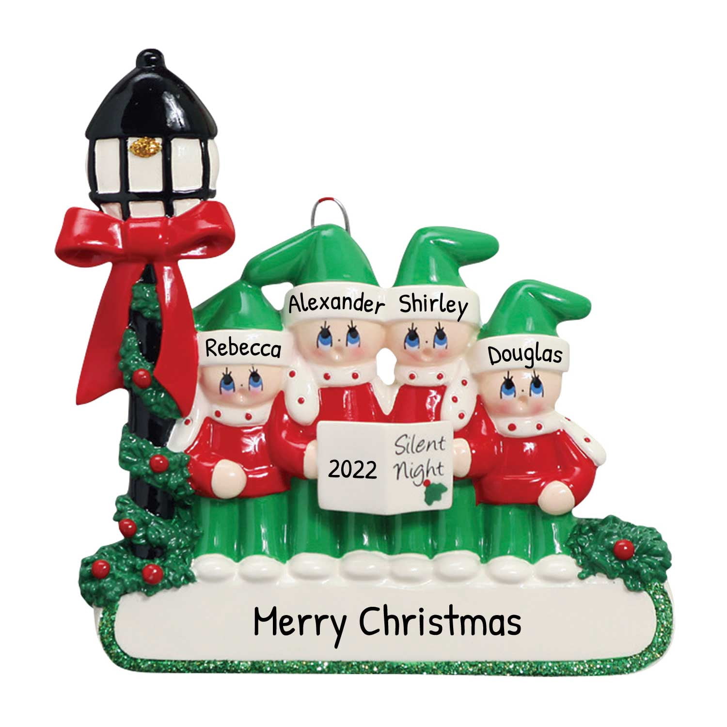 Personalized Family of Four Christmas Ornament 2024 - Family of 4 Elves ...