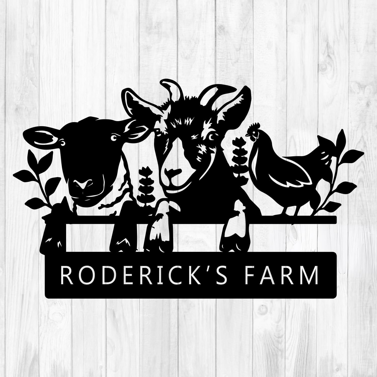 Personalized Farm Goats Chicken Metal Sign,Custom Farm Animals Goat ...
