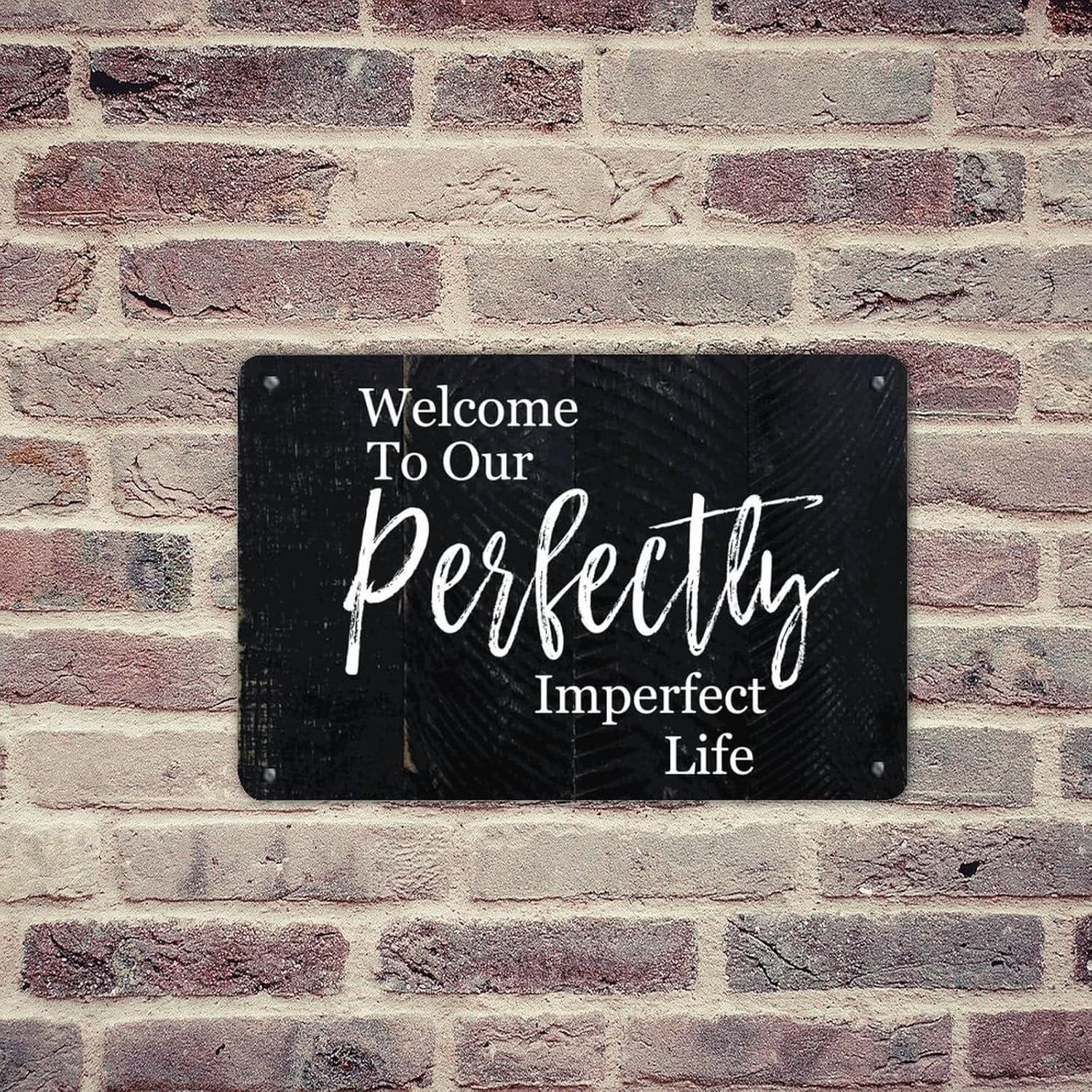 Personalized Farmhouse Metal Metal Sign Welcome to Our Perfectly ...