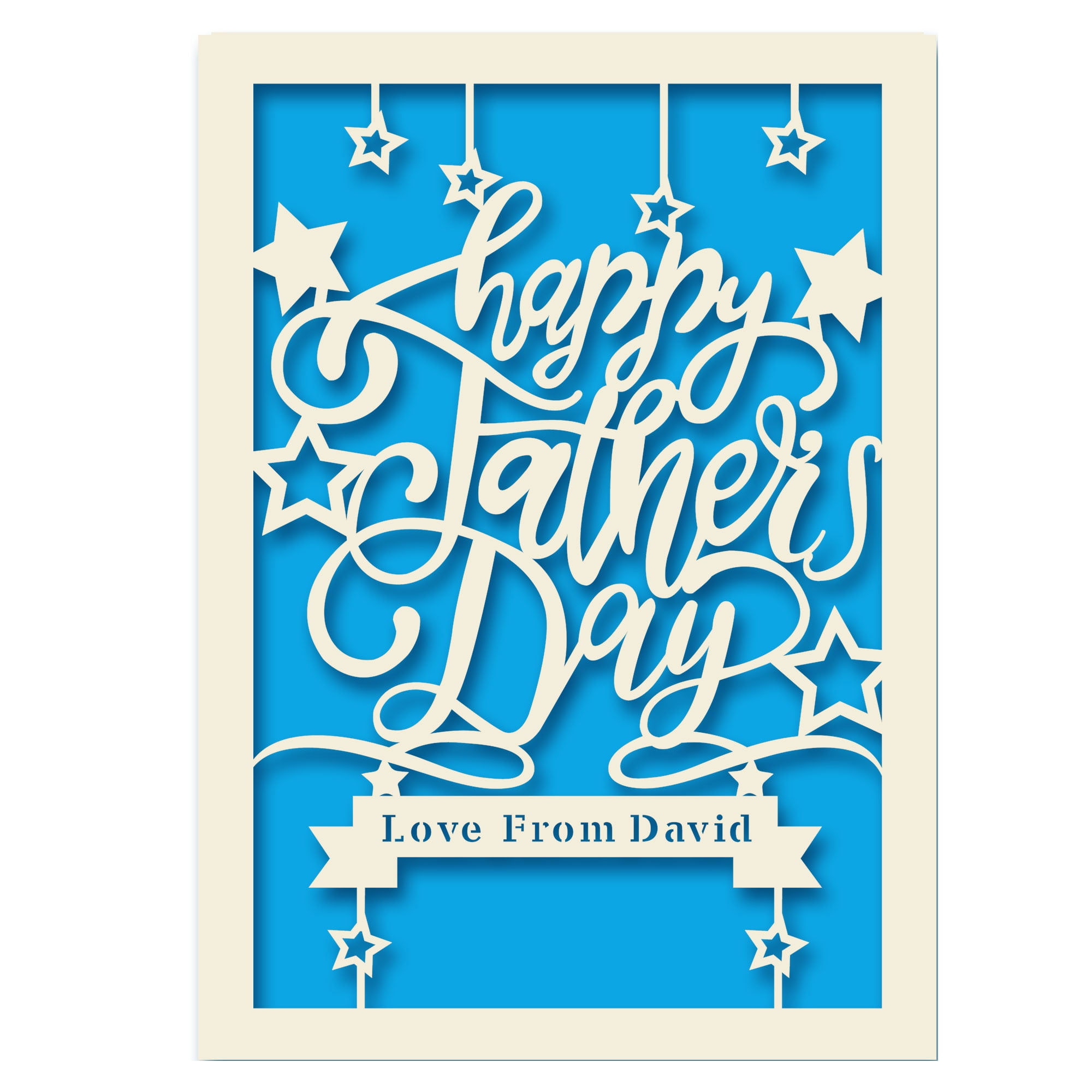 Personalized Father's Day Card, Papercut Happy Father's Day Greeting ...
