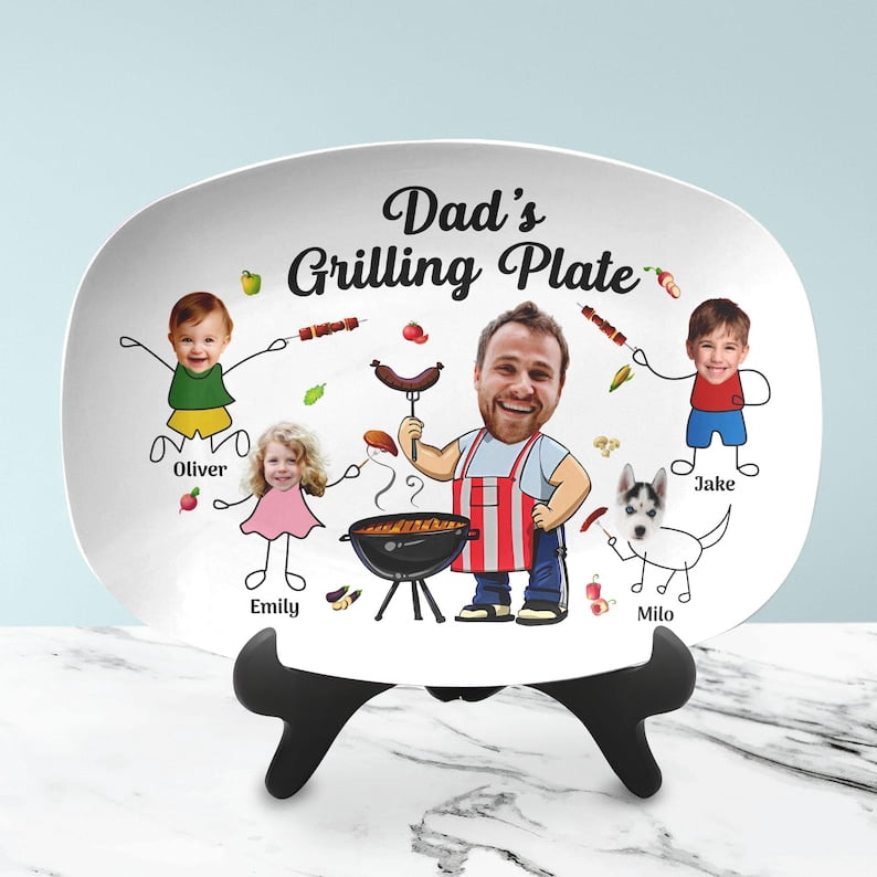 Personalized Father's Day Platter Gift For Dad, Funny Grilling Platter ...