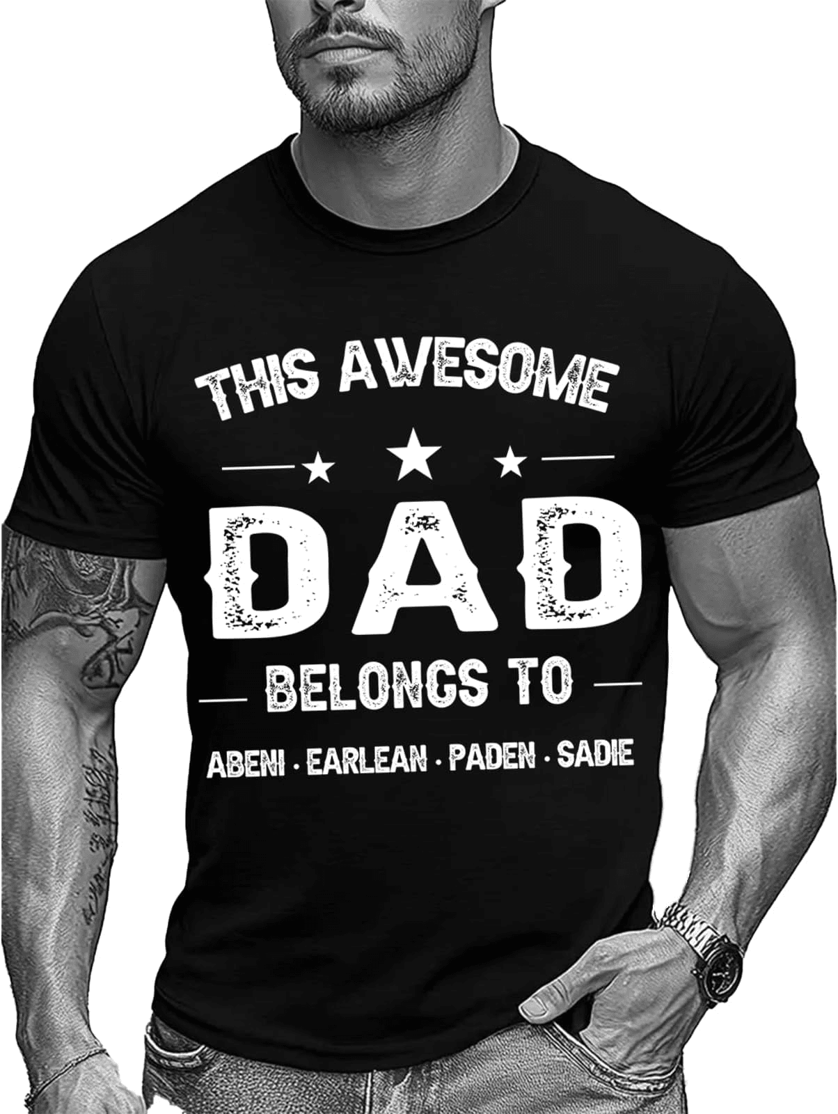 Personalized Father's Day T-Shirt Custom Dad Papa Grandparents Tee ...