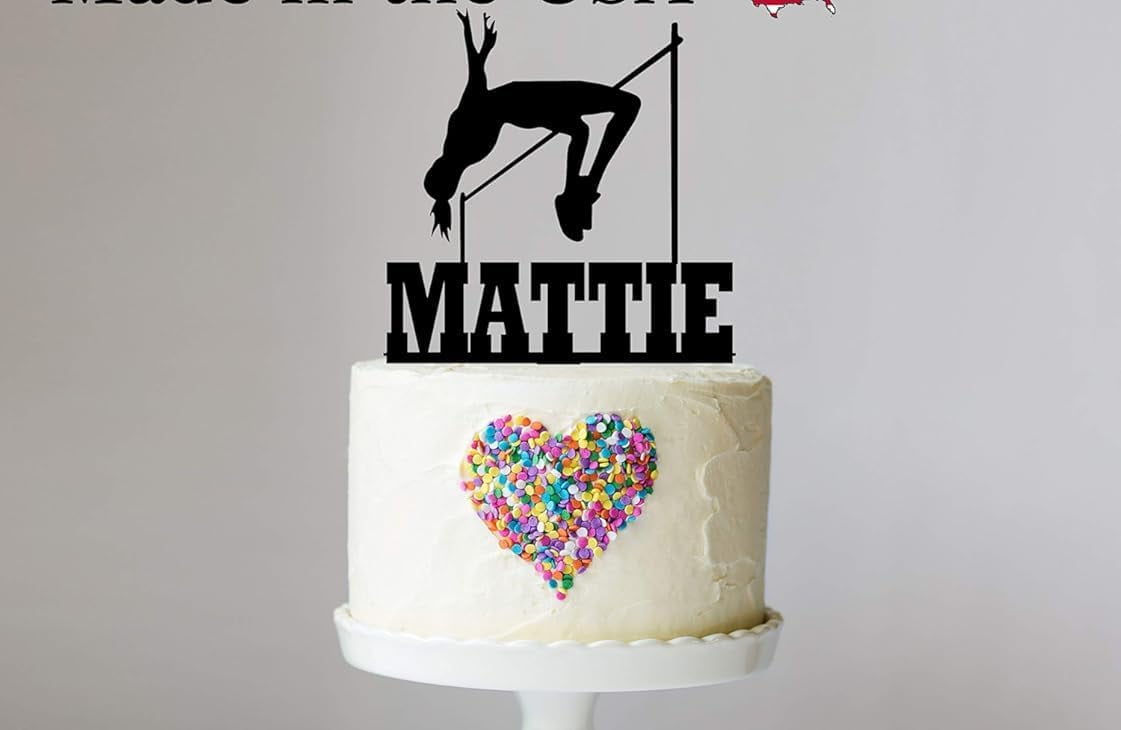 Personalized Female High Jump Cake Topper, Track and Field, Vaulter ...