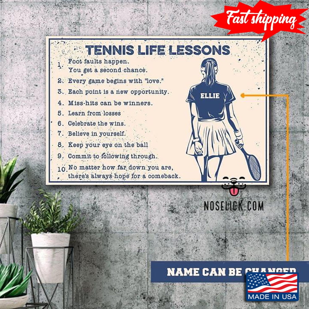 Personalized Female Tennis Player Tennis Life Lessons 24 x 36 Inch ...