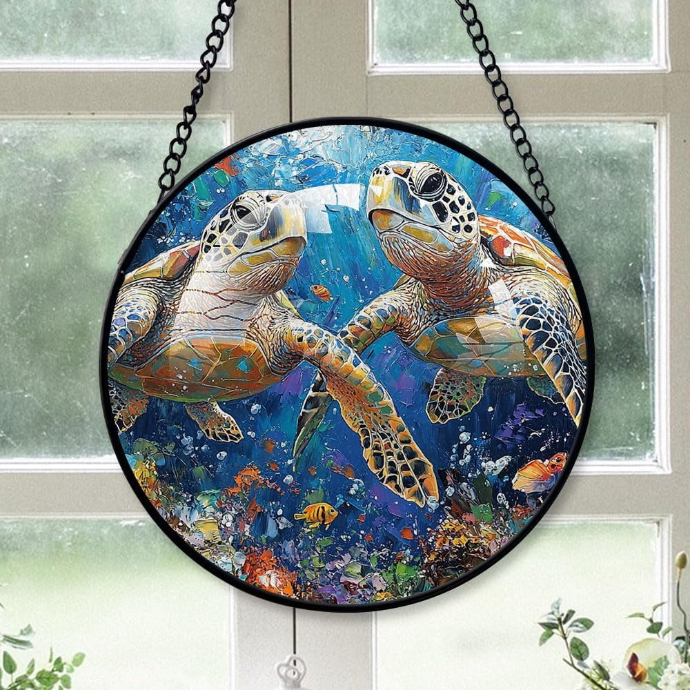 Personalized Fierce Turtle Suncatcher Stained Glass, Fierce Turtle ...