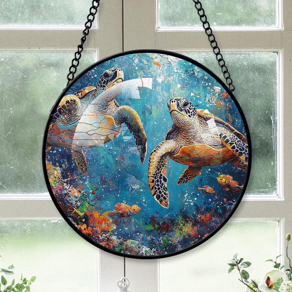 Personalized Fierce Turtle Suncatcher Stained Glass Suncatchers, Fierce ...