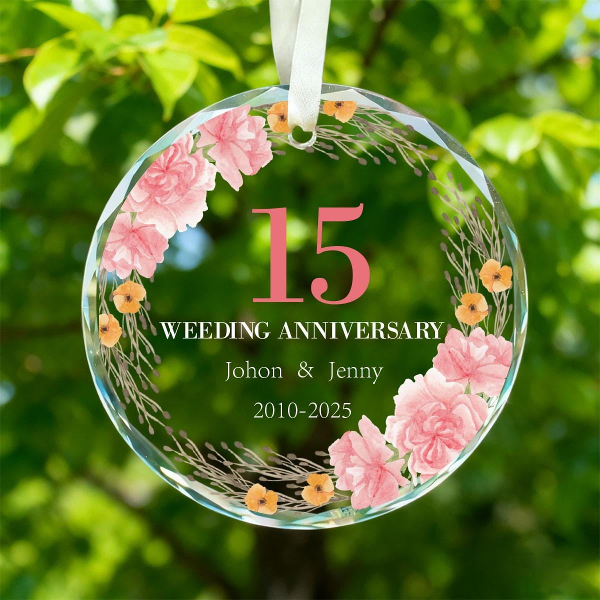 Personalized Fifteenth Wedding Anniversary Gift, Custom Keepsake with ...