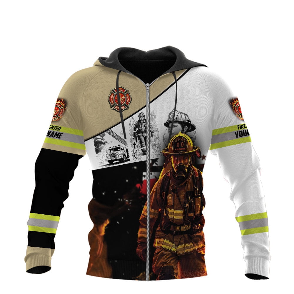 Personalized Firefighter 3dShirt, Custom Name Fire Man Firefighter Gift ...