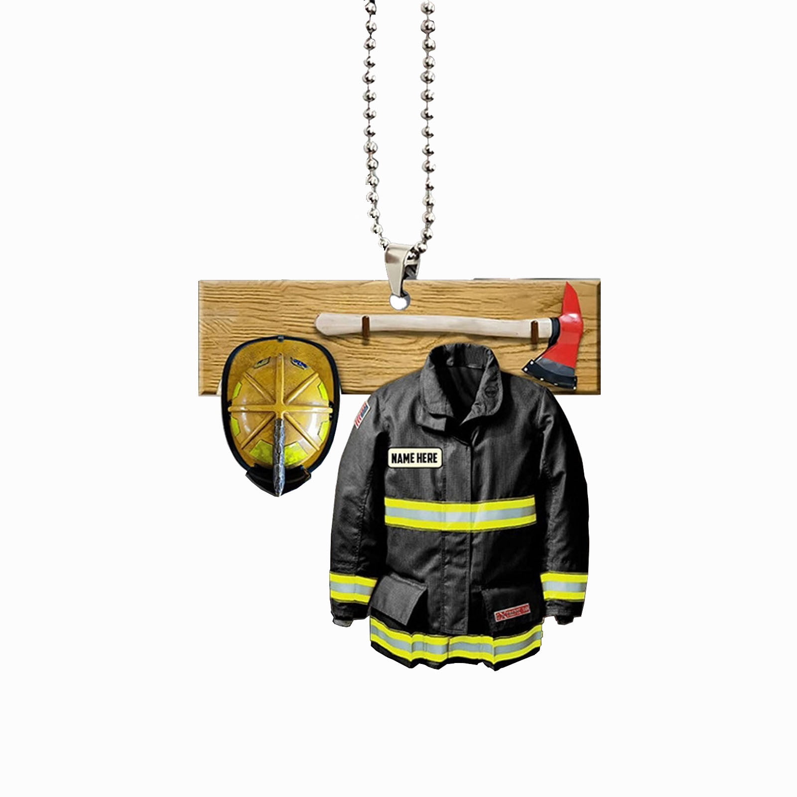 Personalized Firefighter Ornaments, Firefighter Christmas Ornaments, Custom Color Name ...
