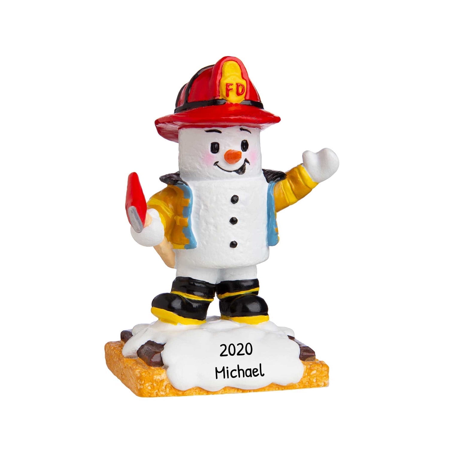 Personalized Firefighter Ornaments -Fire Truck Marshmallow Firefighter ...