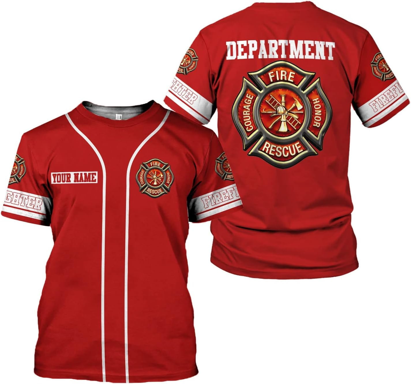 Personalized Firefighter Shirt Custom Name Fire Man Firefighter Gift ...