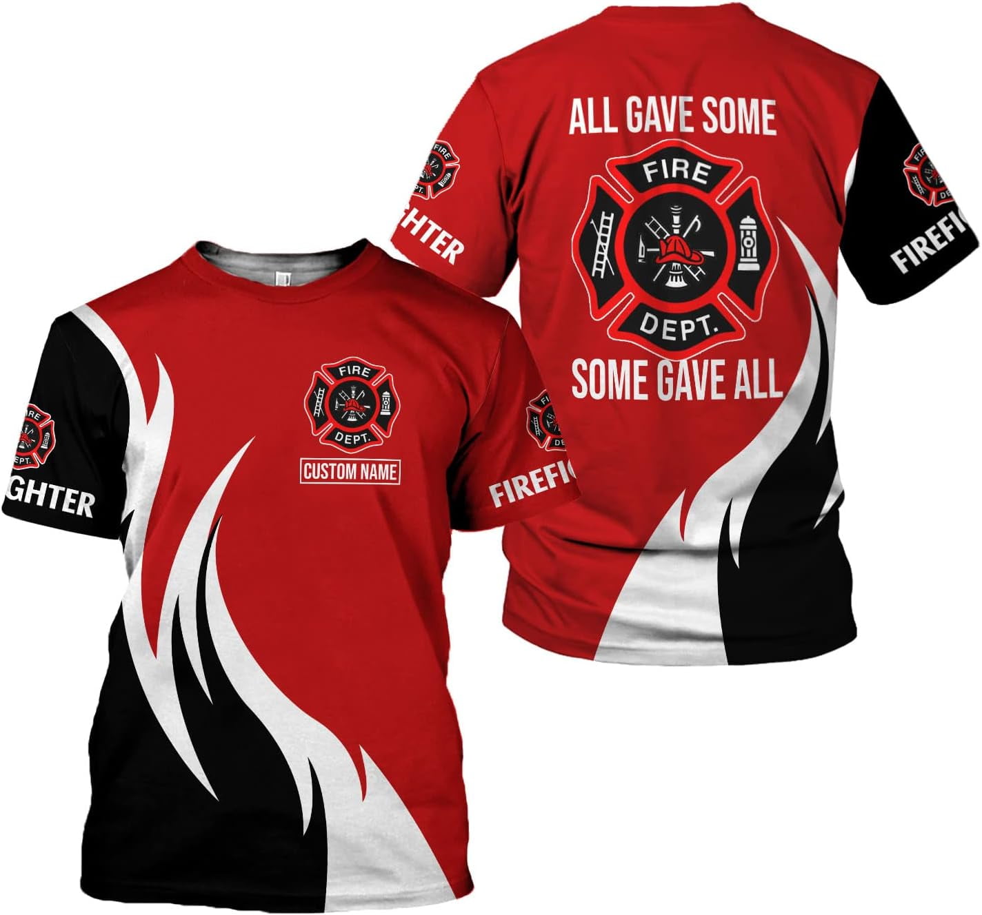 Personalized Firefighter Shirt Custom Name Fire Man Firefighter Gift ...