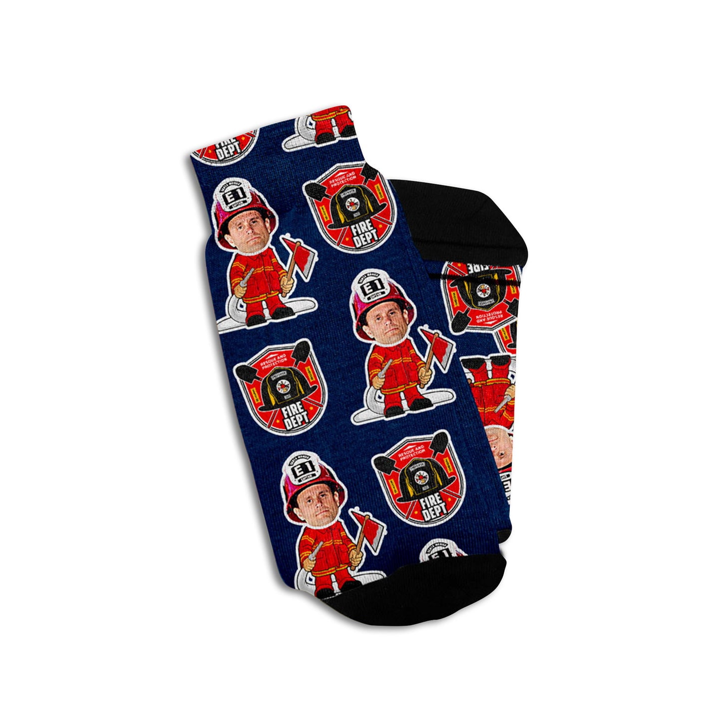 Personalized Firefighter Socks with Faces - Walmart.com