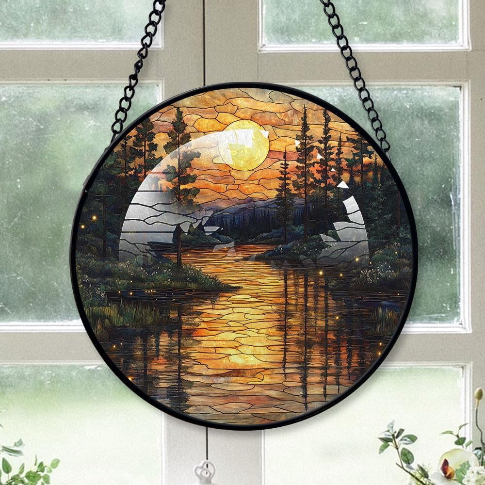 Personalized Fireflies Sky Suncatcher Stained Glass, Fireflies Sky ...