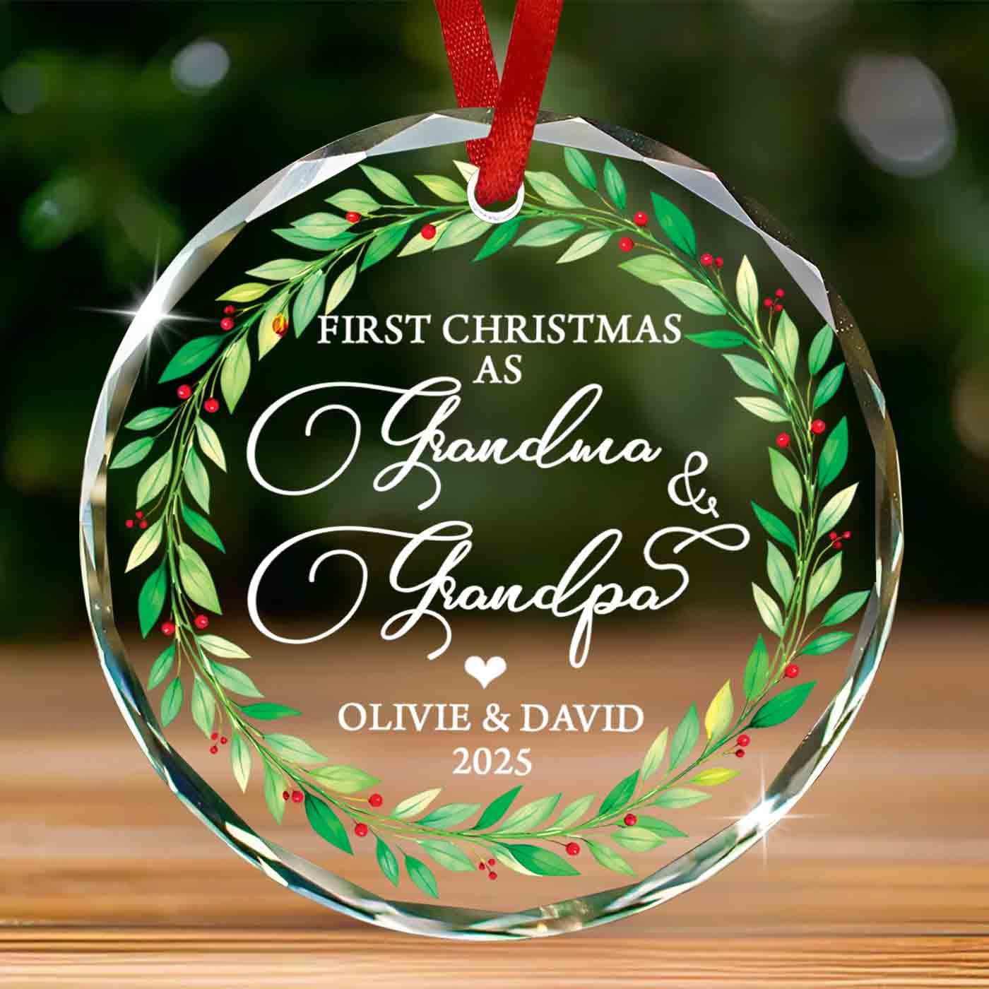 Personalized First Christmas As Grandma & Grandpa Ornament, Custom Baby ...