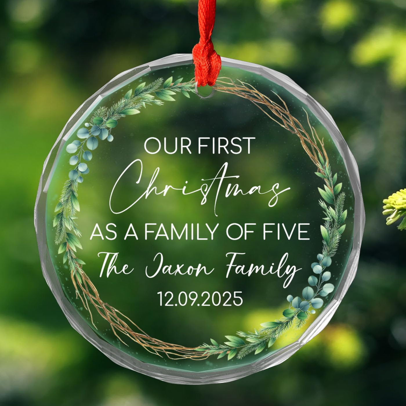 Personalized Our First Christmas As Grandparents Glass Ornament Gift ...