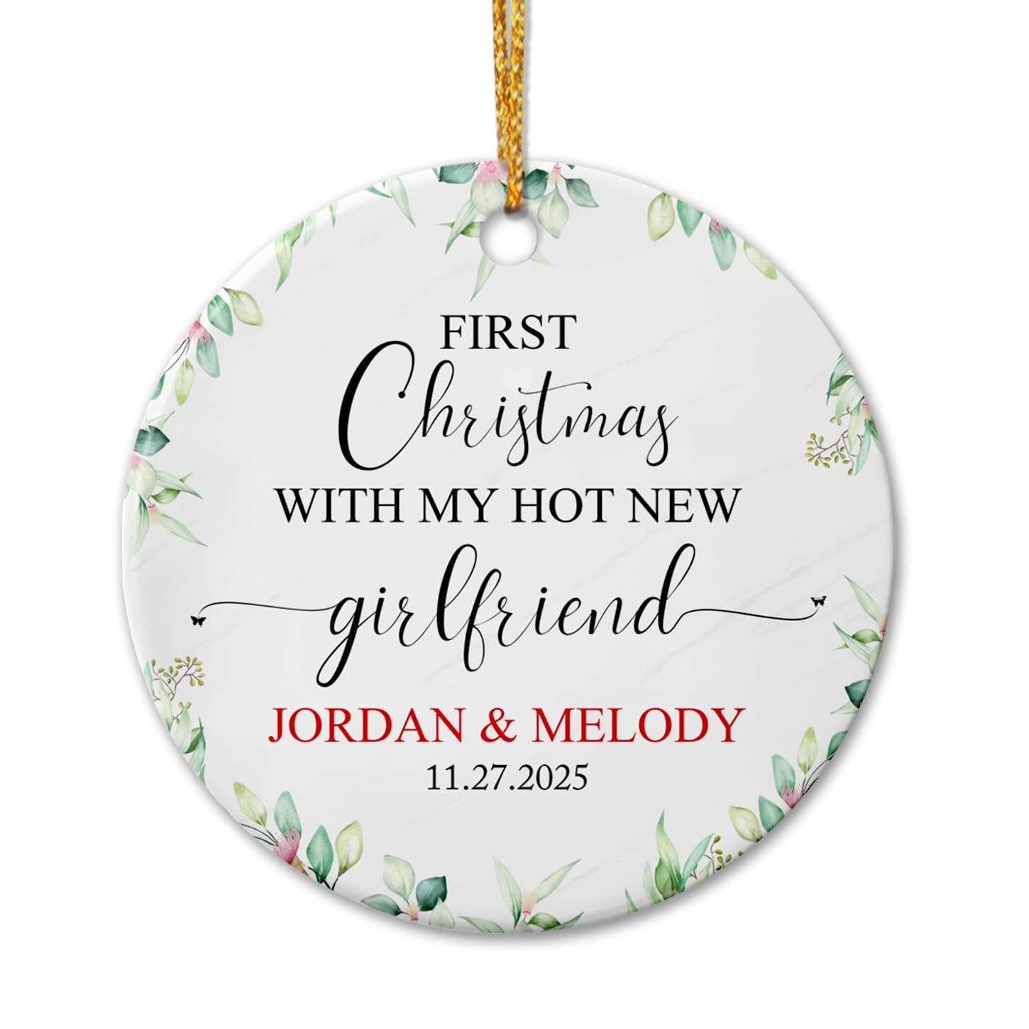 Personalized First Christmas with My Hot New Girlfriend Ceramic ...