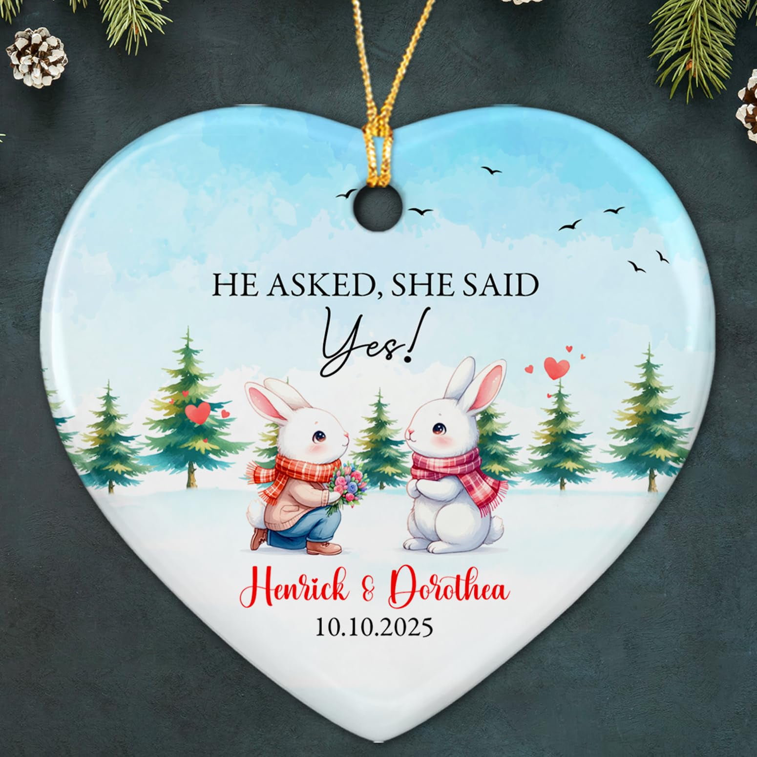 Personalized First Christmas As Mr & Mrs Ceramic Ornament 2025, He ...