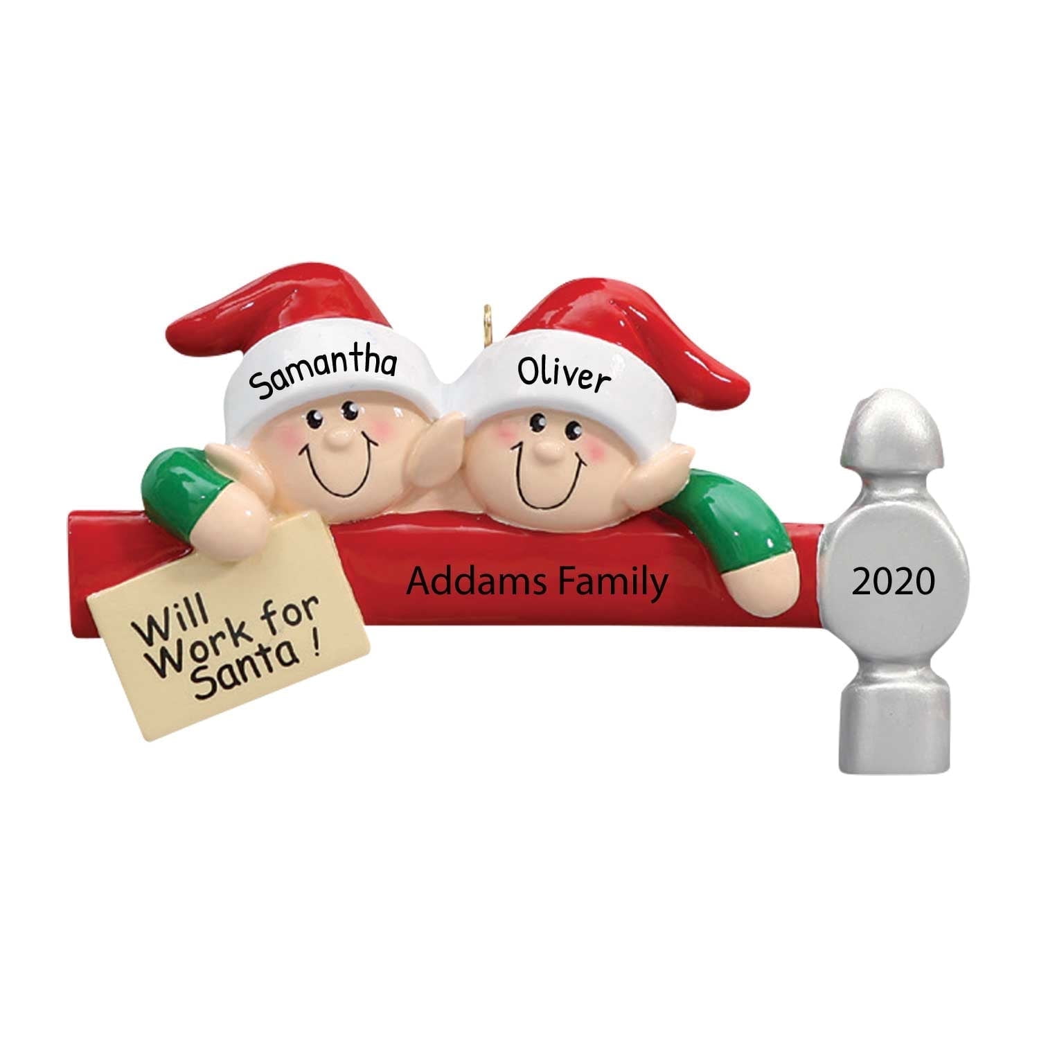 Personalized First Christmas Ornament Couple 2024 -Elf Workers Couple ...