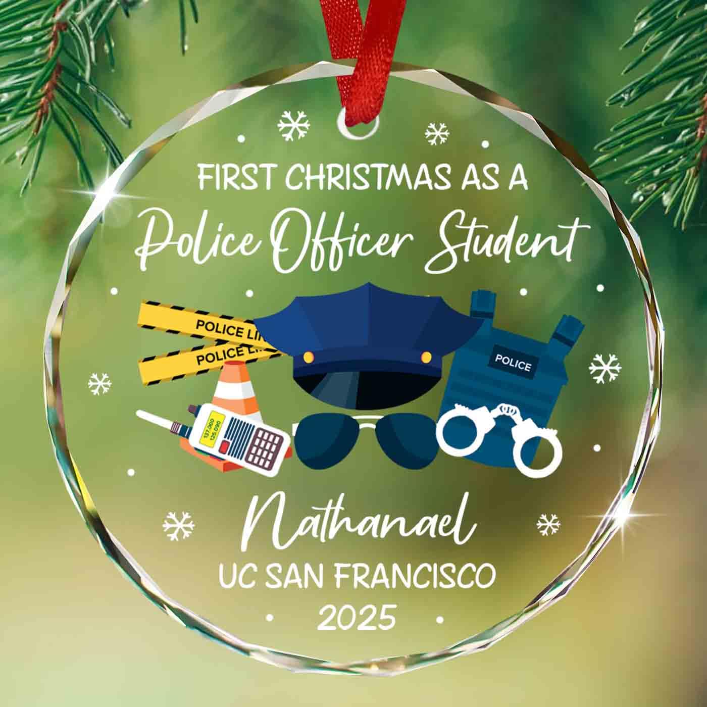 Personalized First Christmas As A Police Officer Student Ornament, Gift ...