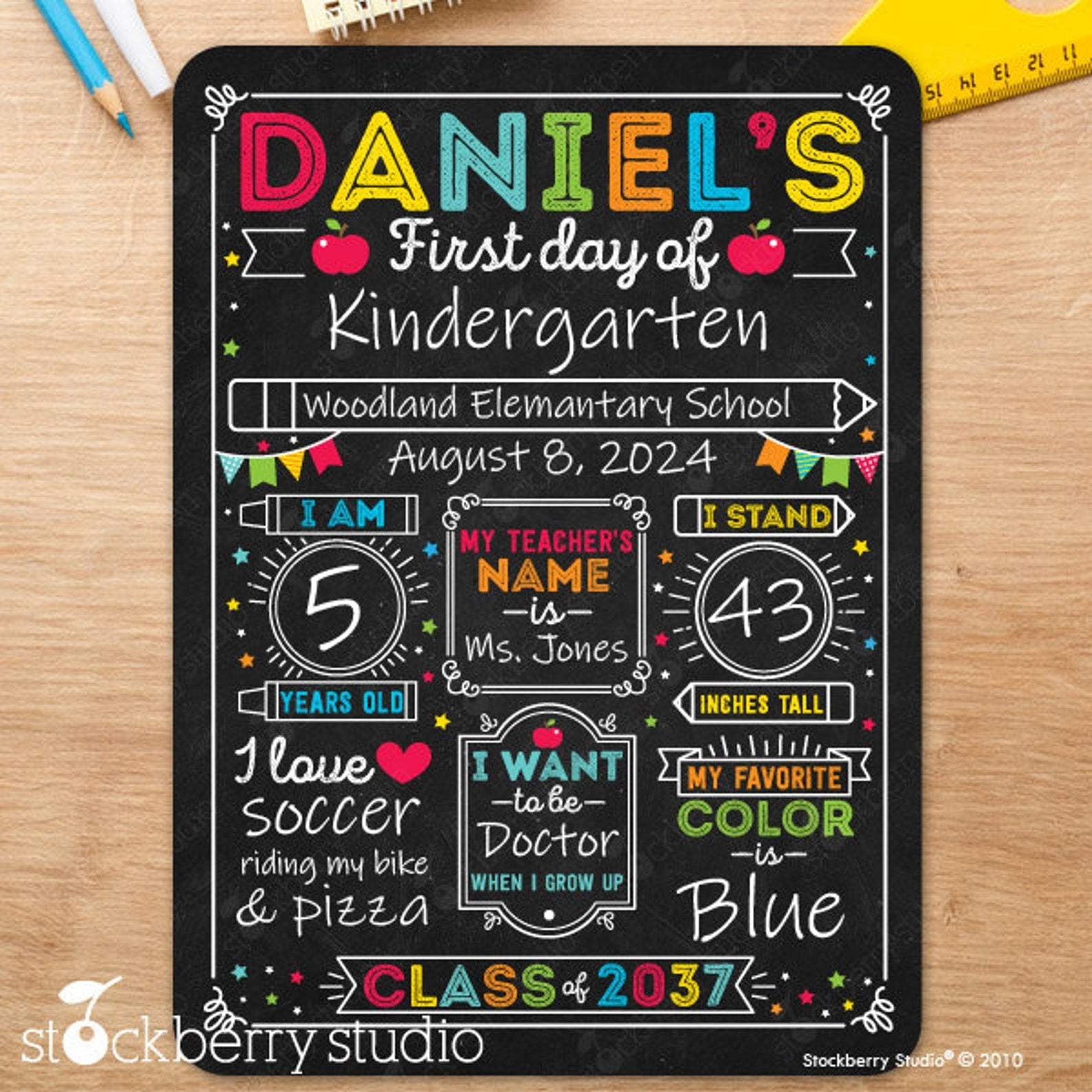 Personalized First & Last Day of School Dry Erase Sign – Reusable Back ...