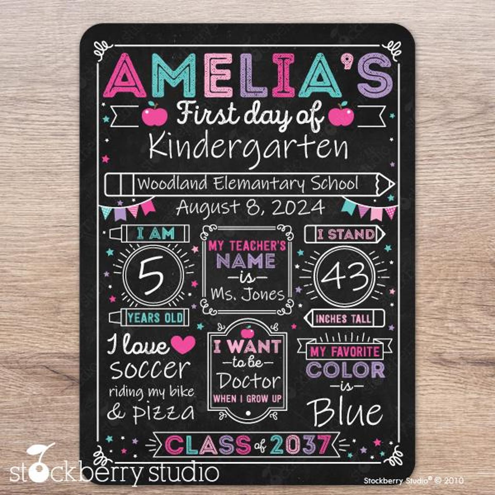 Personalized First & Last Day of School Dry Erase Sign – Reusable Back ...