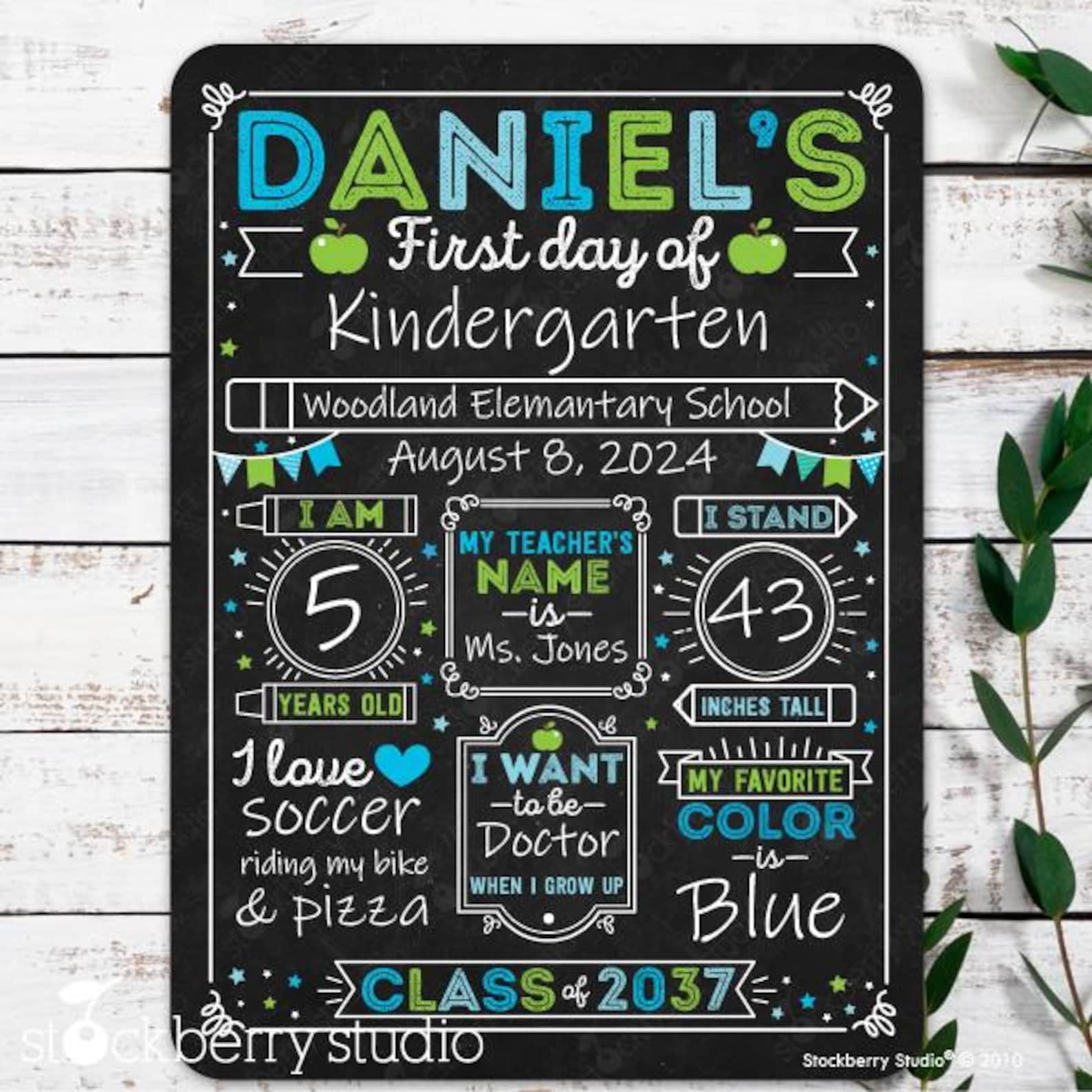 Personalized First & Last Day of School Dry Erase Sign – Reusable Back ...