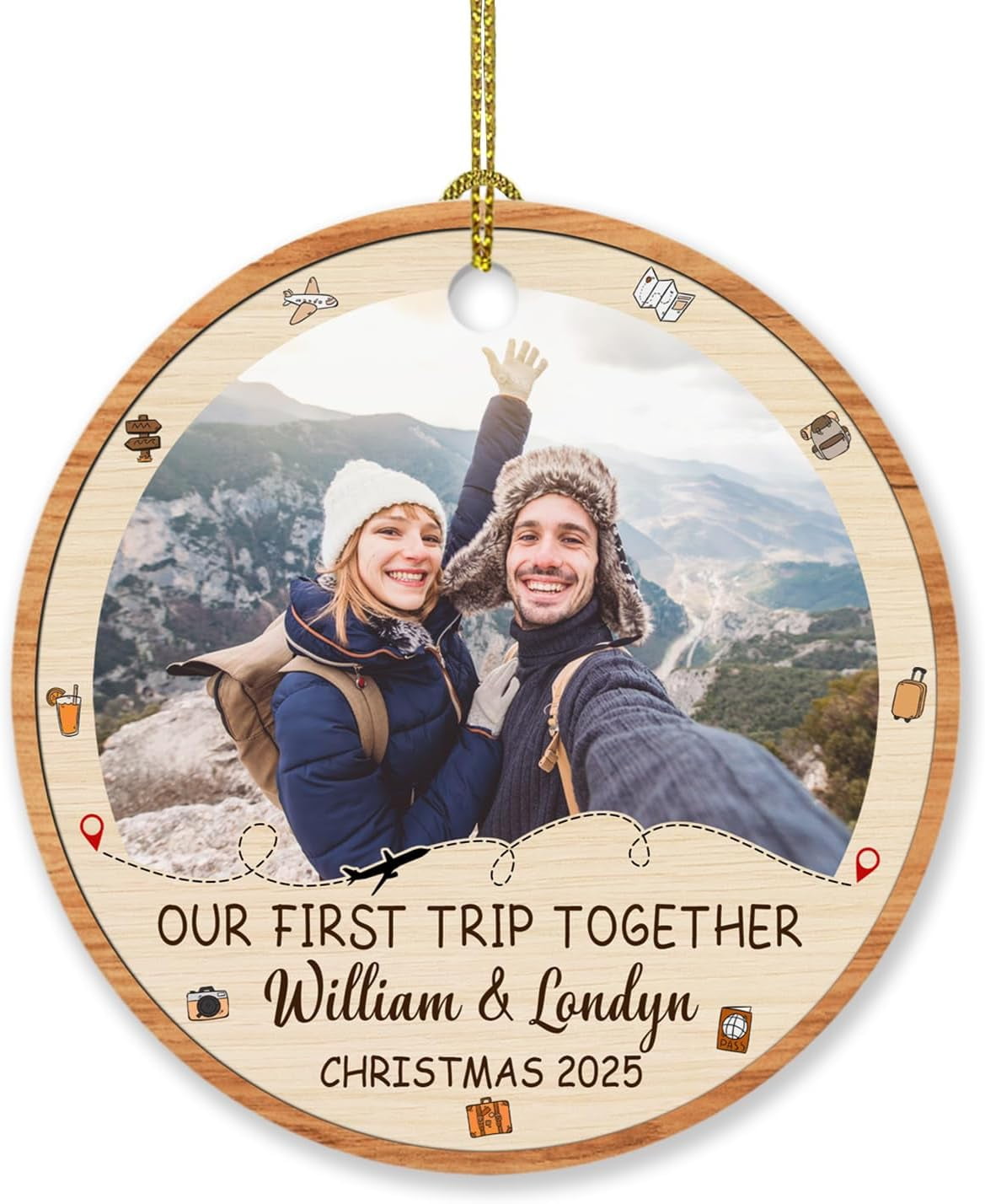 Personalized First Trip Together Ornament Gift for Couple - Photo ...