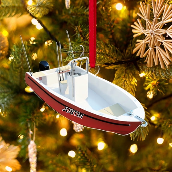 Personalized Fishing Boat 2D Flat Ornament 2025 + Custom Bass Boat ...