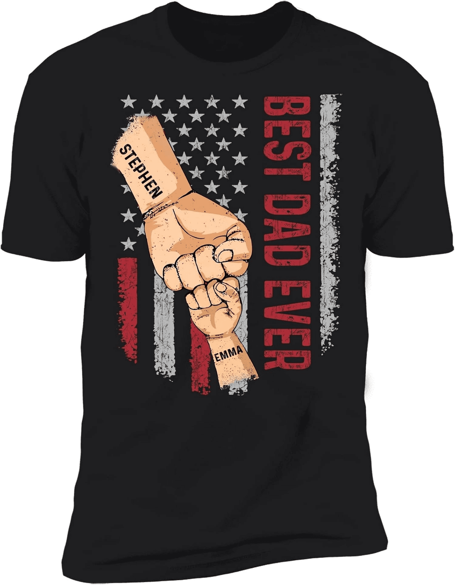 Personalized Fist Bvmp American Flag Dad Shirt Custom Grandpa Shirt Gift for Men Fathers Days ...
