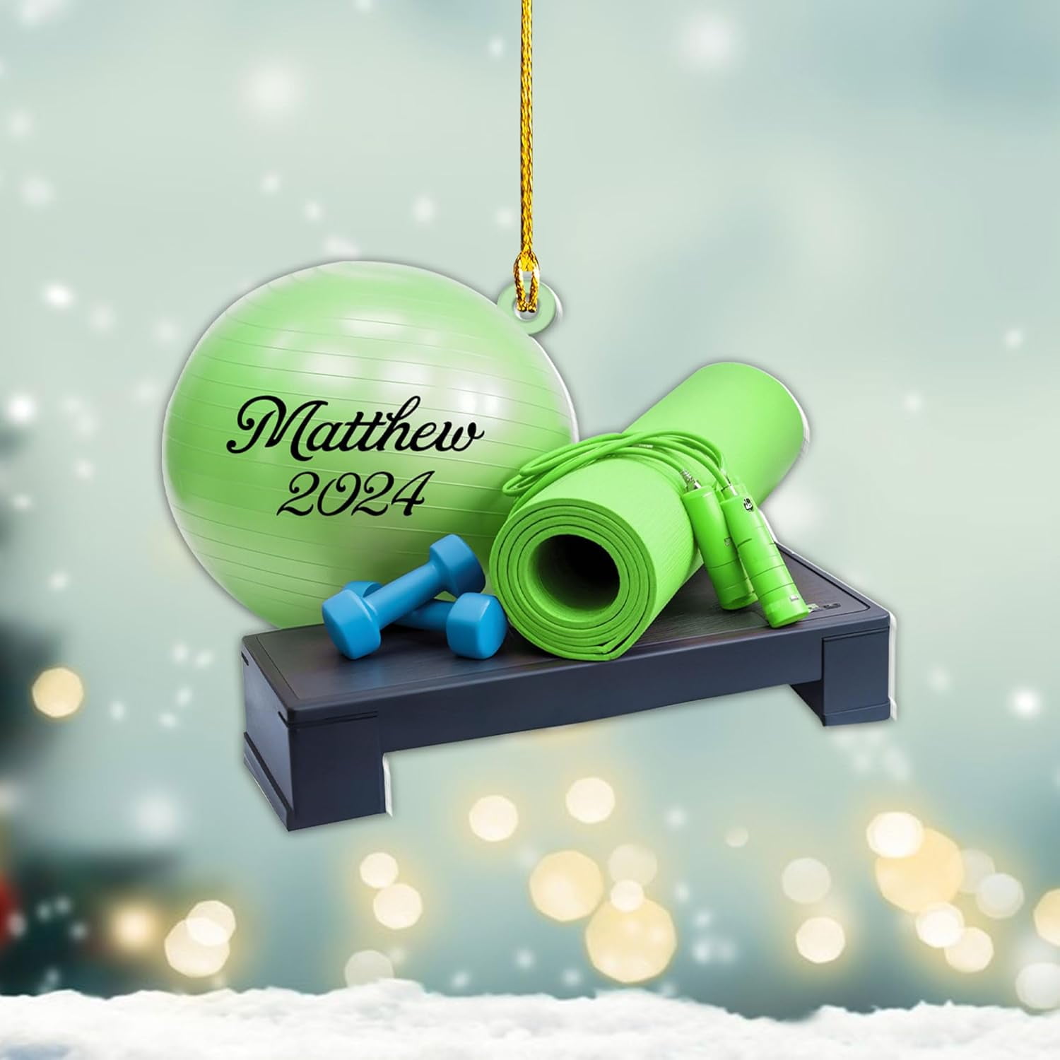 Personalized Fitness Workout Ornament 2024, Gym Ornaments Acrylic ...