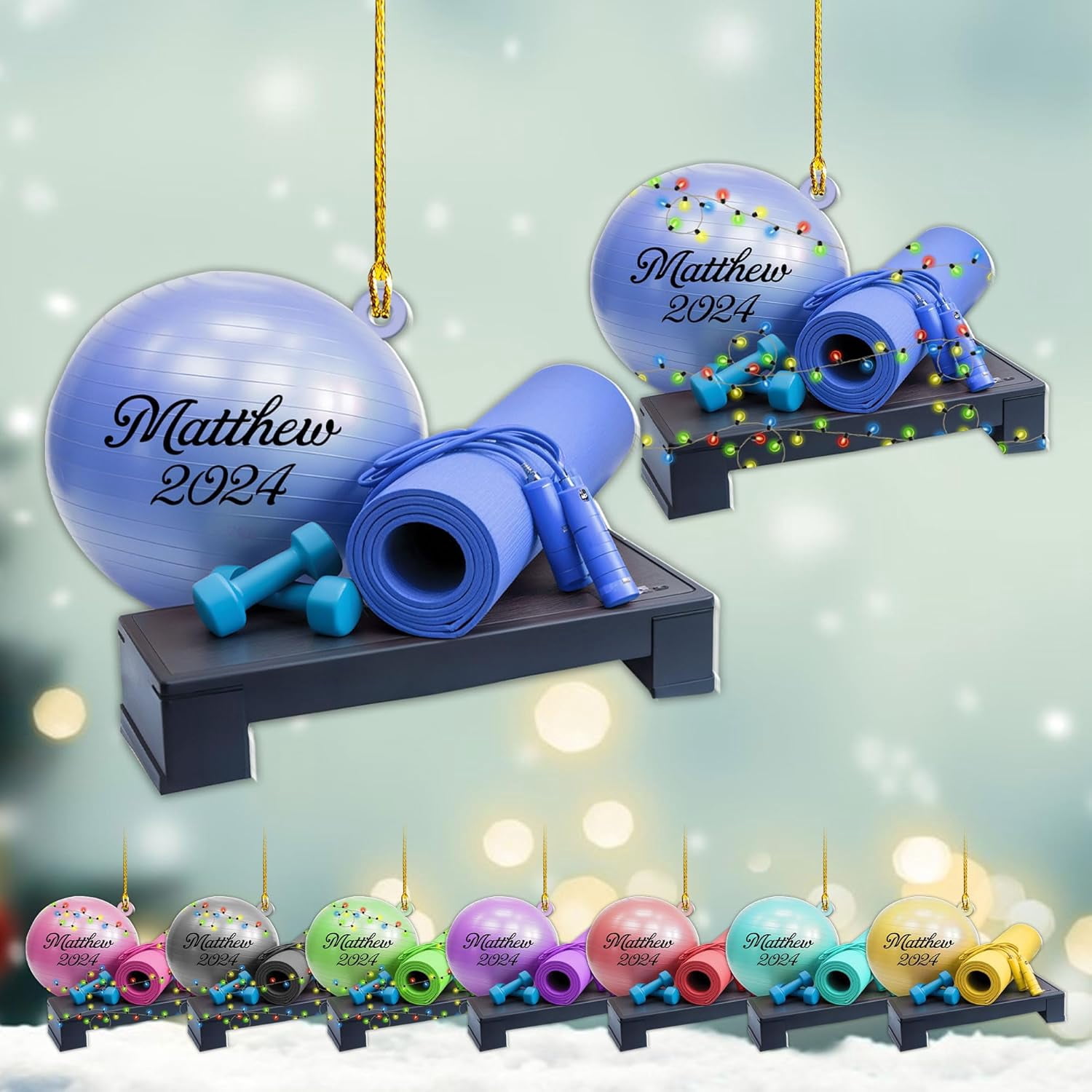 Personalized Fitness Workout Ornament 2024, Gym Ornaments Acrylic ...