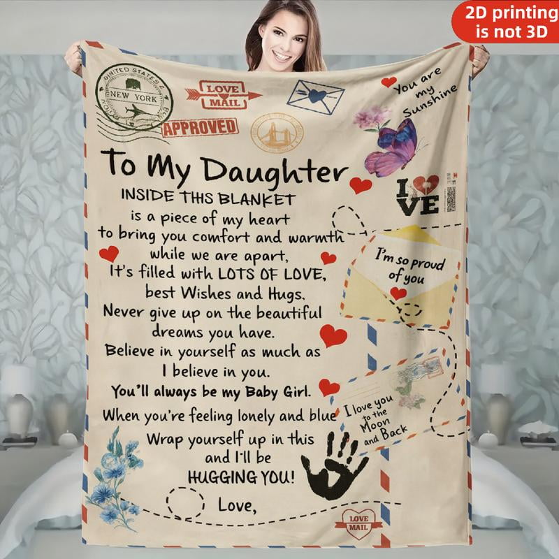 Personalized Flannel Blanket with Love Symbols & Handprints - Cozy Gift ...