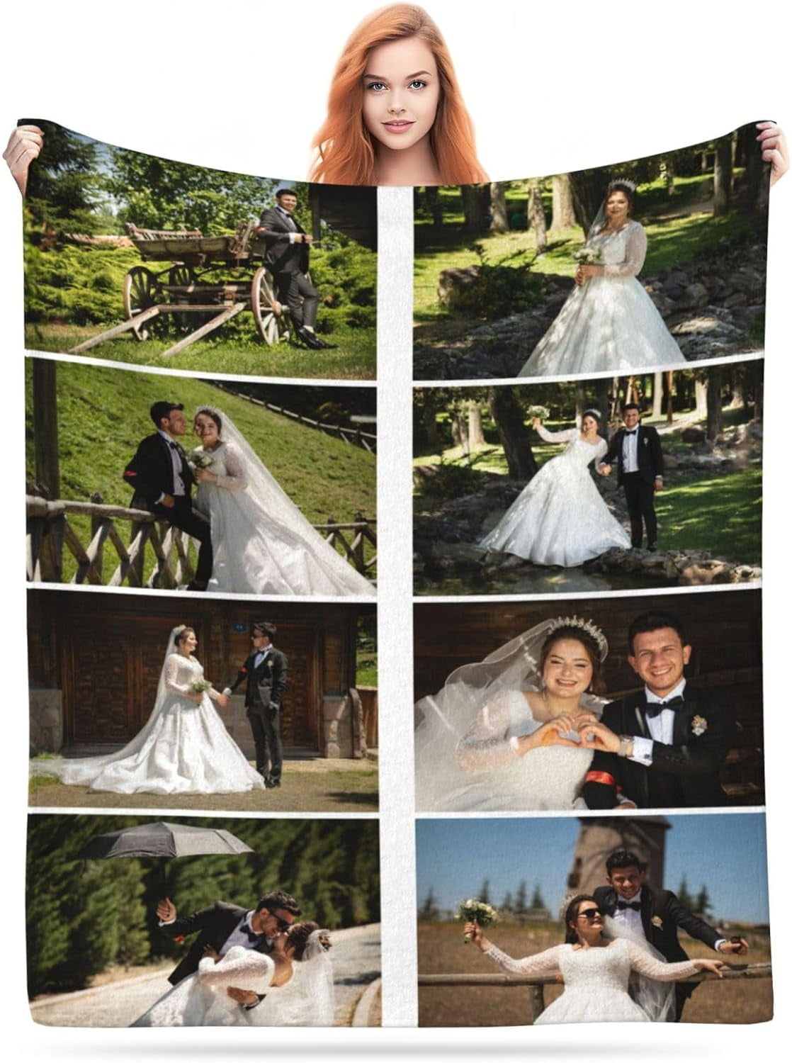 Personalized Flannel Thick Blanket Custom with Photos Texts Logos for ...