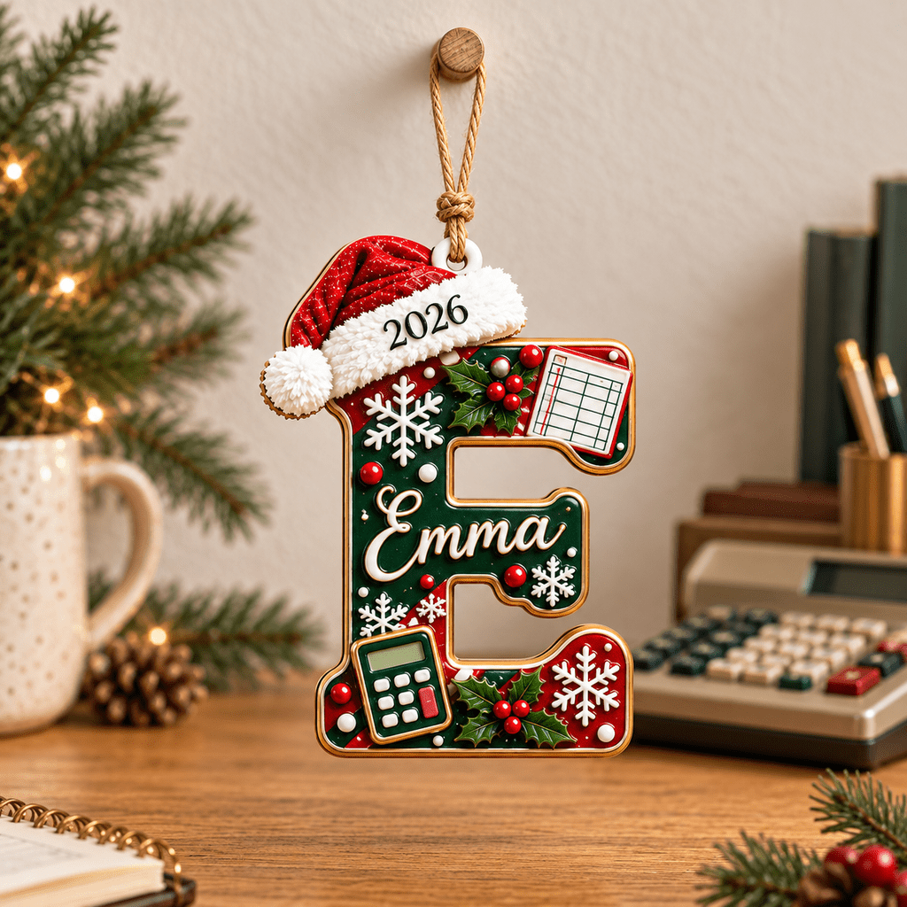 Personalized Flat Christmas Ornament, Accountant Initial with Name ...