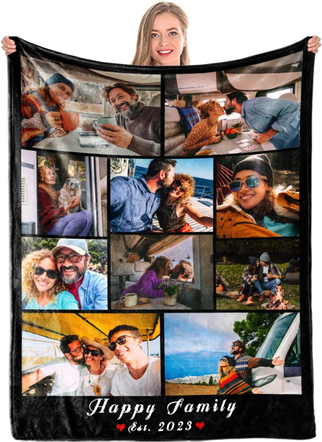 Personalized Fleece Throw Pictures Blanket for Family Custom Blankets ...