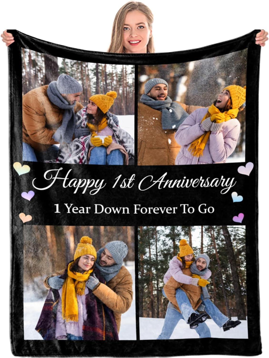 Personalized Fleece Throw Pictures Blanket for Family Friends Pets ...