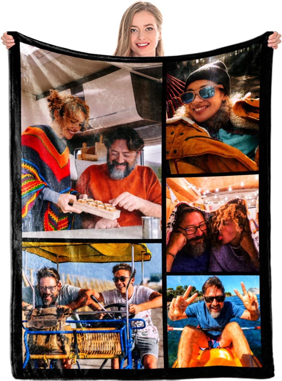 Personalized Fleece Throw Pictures Blanket for Family Friends Pets ...